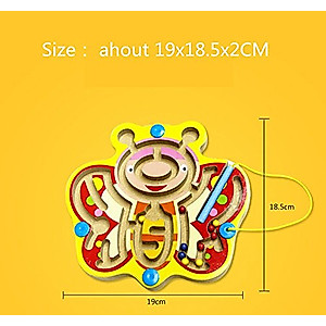 Mini Round Wooden Pen Driving Bead Maze Puzzle Interactive Maze Beads Maze on Board Game Eduactional Handcraft Toys Butterfly