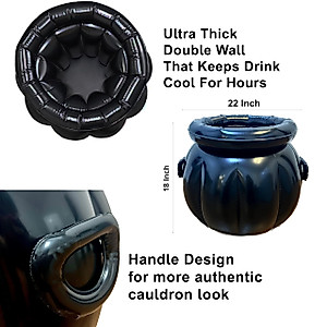 GIFTEXPRESS 22x18 Inch Large Inflatable Halloween Cauldron Drink Cooler, Beverage Holder, Candy Cauldron Kettles, Witch’s Cauldron, Party Decoration