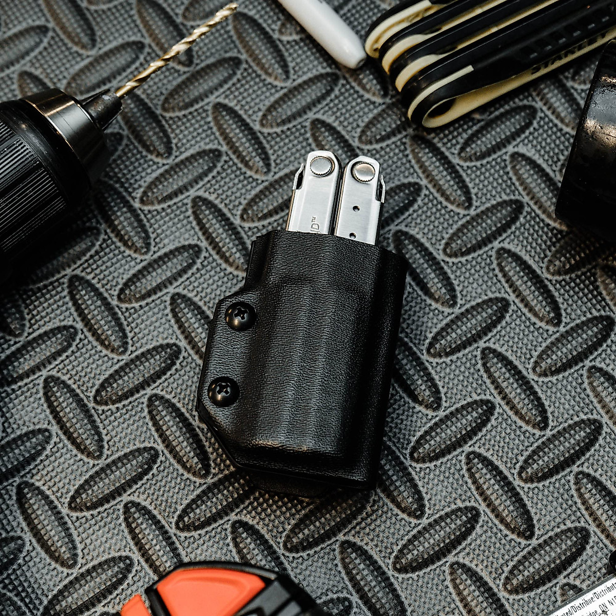 Kydex Multitool Sheath for LEATHERMAN Bond - Made in USA - Multi Tool Sheath Holder Cover Belt Pocket Holster - Multi-tool not included (Black)