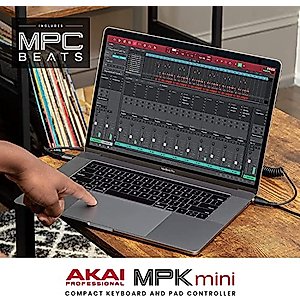 AKAI Professional MPK Mini MK3 - 25 Key USB MIDI Keyboard Controller With 8 Backlit Drum Pads, 8 Knobs and Music Production Software Included