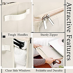 6 Pack Clothes Storage Bags Large Closet Organizers and Storage Foldable Blanket Storage Bins Storage Containers for Clothing, Comforters, Toys with Dual Zipper Carrying Handles (20 x 16 x 13 Inch)