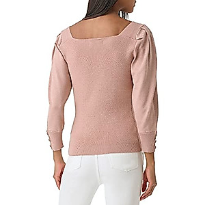 Karl Lagerfeld Paris Women's Everyday Casual Sparkle Sweater, Dune Pink Multi