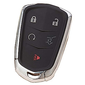 5 Buttons Replacement Keyless Entry Remote Key Fob Case Shell Cover Fit for Cadillac ATS CTS SRX XTS HYQ2AB, HYQ2EB Smart Car Key Housing