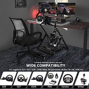 Dardoo X Frame Racing Wheel Stand Foldable Fit for Logitech G25, G27, G29, G920 Thrustmaster T300RS GT Adjustable Racing Simulator Steering,NOT Included Wheel Pedal Handbrake and Shifter