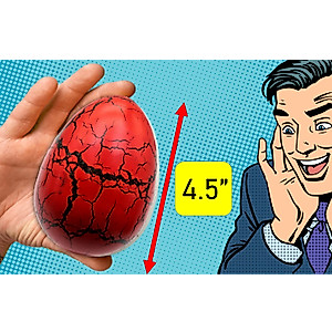 JA-RU Giant Hatching & Growing Dragon Eggs (1 Egg Assorted) Mystery Surprise Dinosaur Toys for Kids. Water Growing Toys. Easter Basket Birthday Party Stocking Stuffer. 4604-1A