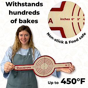 Silicone Baking Mat for Dutch Oven with Sourdough Beginner Kit — Dutch Oven Sling with Long Handles & Scoring Knife & Bread Recipes Book — Round 8.3 Inch