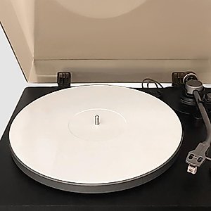 Turntable Mat, White Acrylic Turntable Mat - Platter Slipmat for 12" Vinyl Vintage Record Player - Antistatic Cover, Reduces Noise & Sounds from Static & Dust - Tighter Bass Quality, Record Player Mat