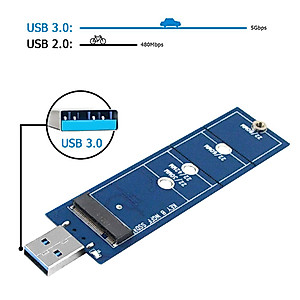 GODSHARK M.2 to USB Adapter, B Key M.2 SSD Adapter USB 3.0 (No Cable Needed), USB to 2280 M2 SSD Drive Adapter, NGFF Converter SSD Reader Card