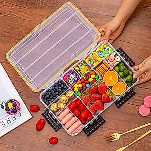 XUZC Snackle Box- Waterproof Tackle Box Container Keeps Snacks Fresh and Dry Charcuterie Safe - Fill With Cured Meats, Cheese, Nuts -Perfect For The Boat, Beach, Picnics, Parties, Picnics, Camping
