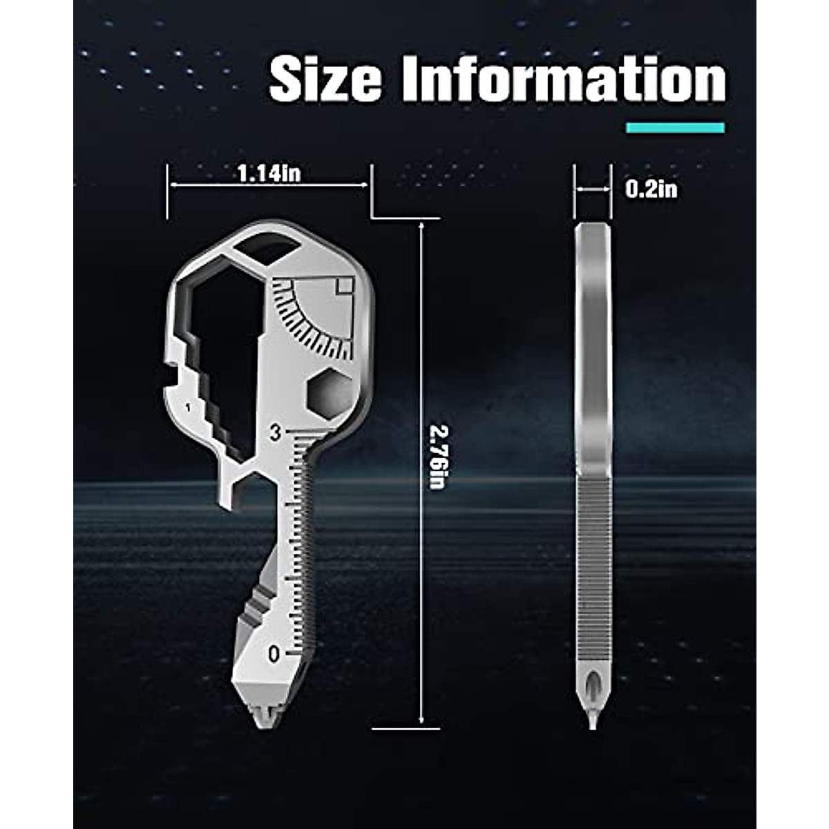 Doayolgg key shaped multitool keychain multi tool Father's Day Gift multitool key with keychain mini multi-tool,Best Birthday gift for your lover,friend or multitool fans