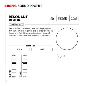 Evans REMAD Resonant Bass Drum Head, 20 Inch