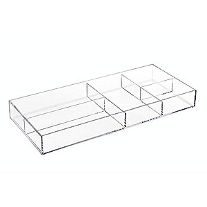 iDesign Clarity Wall Mount Nail Polish Storage Rack with 3 Shelves for Bathroom, Closet, Bedroom, Set of 1, Vanity Tray,42400