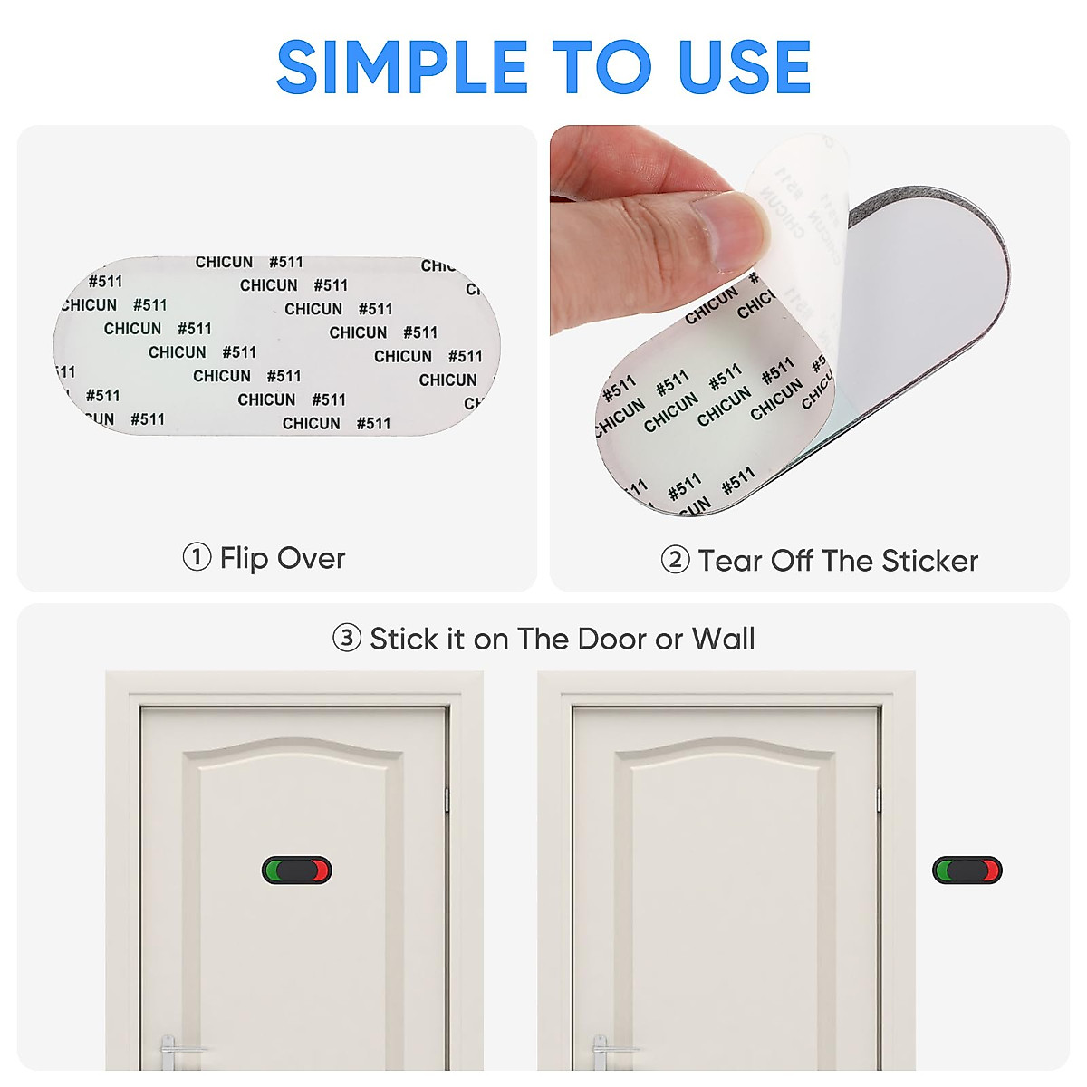 VILLCASE Slide Door Privacy Sign, Vacant Occupied Blank Not Disturb Available Indicator, Open Closed Slide Door Signs for Home Office Restroom Conference Bathroom