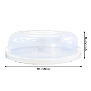 ATRDTO 12inch Portable Pie Carrier with Lid and Cupcake Muffin Tart Cookie Keeper Food, for Wedding Party Baby Shower Party Christmas (White)