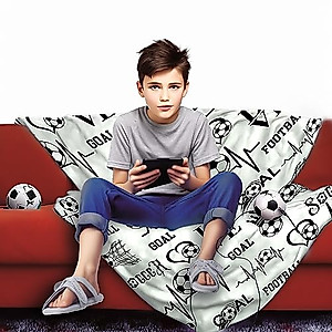 Soccer Blanket Super Soft Flannel Blankets and Throws Outdoor Football for Bedding Boys Girls Adults Gifts 50"X40"