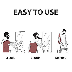 Dalabeng Beard Bib Beard Apron, Beard Hair Catcher for Men Shaving & Trimming, Non-Stick Beard Cape Grooming Cloth, Waterproof, with 2 Suction Cups, Best Gifts for Men (White)