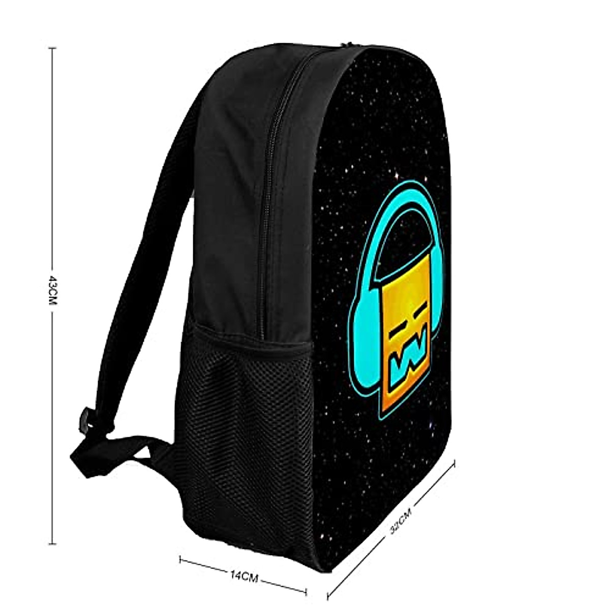 ONBJKPLG Geometry Dash Anime Backpack 17 Inch Cute Funny Bookbag Casual Laptop Daypack for Travel Picnic Camping