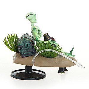 BEIDUOYANG Aquarium Resin Skull Decorations with Air Hose Small Treasure Hunter Skeleton for Fish for Tank Aquatic Pet Supplies Aquarium Decorations Large