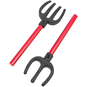 HIRCQOO 1/10 RC Simulation Metal Shovel Hoe Fork Axe Decor Decoration Accessories Compatible with Traxxas TRX-4 Tamiya CC01 Axial SCX10 94006 D90 Redcat HSP 1/10 RC Crawler (Red)