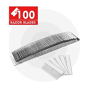 WORKPRO 100-Pack Single Razor Edge Blades, Industrial Scraper Razor Blades, High Carbon Steel One Edge Razor Blades