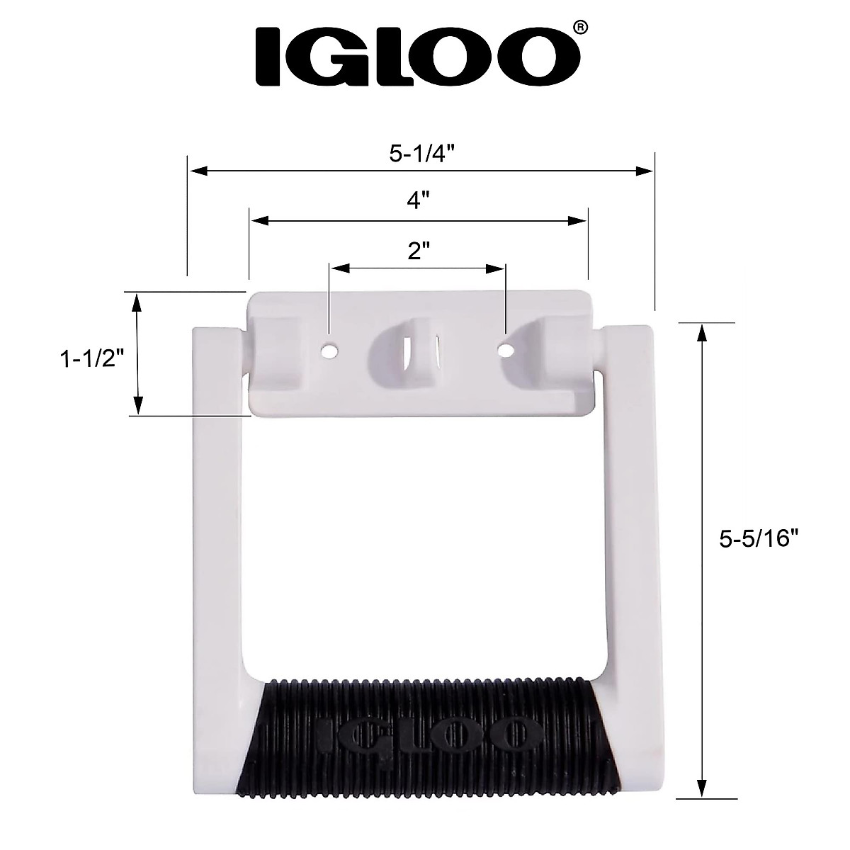 Igloo Premium Comfort Rubber Grip Swing-Up Handle, 25-75 Qt Coolers, White (1 Handle)