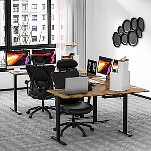 ExaDesk Upgrade Version 63 * 55 inch L Shaped Electric Adjustable Height Standing Desk, Corner Stand Up Desk, Sit Stand Computer L Desk for Gaming Office