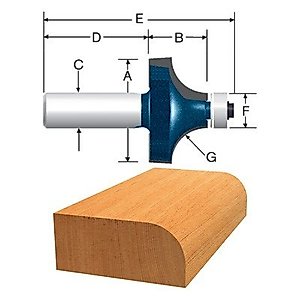 Bosch 85290MC 1/8 In. x 3/8 In. Carbide-Tipped Roundover Router Bit