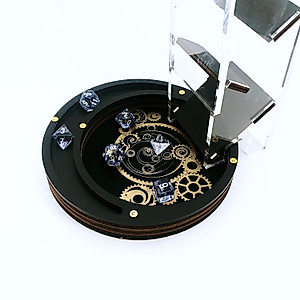 C4Labs 7.25" Padded Vegan Leather Eclipse Dice Tray - Celestial Clockwork