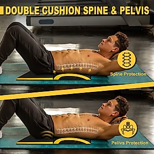 POWER GUIDANCE Ab Exercise Mat - Sit Up Pad - Abdominal & Core Trainer Mat for Full Range of Motion Ab Workouts (black, 2)