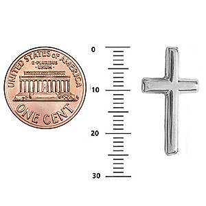 Ritastephens 14K White Gold Sideways Cross Bracelet Adjustable Chain 7-7.5 Inches