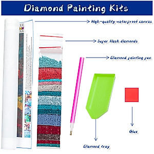 UPABLUNSO Diamond Painting Angel in The Garden Jesus Christian Religion Kit for Adults Full Drill Diamond Art Painting by Number Kits Gem Art Wall Home Decor 12x16 Inch