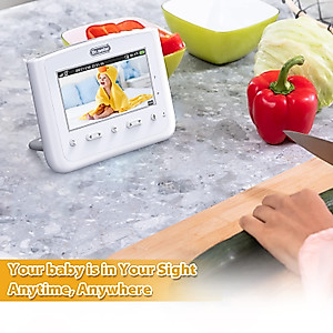 Dr.meter Baby Monitor with 2 Cameras: 4.3'' LCD Screen Audio and Video Baby Monitor with 2X or 4X Zoom, Night Light, 2-Way Talk, Remote Pan-Tilt-Zoom, VOX Mode Infrared Night Vision - No WiFi