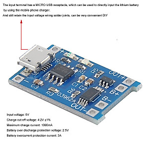 MakerFocus 10pcs TP4056 Charging Module with Battery Protection 186 50 BMS 5V Micro USB 1A 186 50 Lithium Battery Charging Board