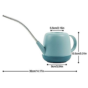 Pannow 35oz 1L Plastic Watering Can with Long Spout, Mini House Watering Can for Indoor Plants, Flowers Bonsai Desk Office Plastic Watering Can