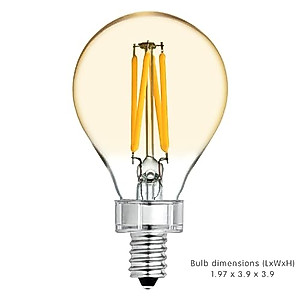 GE Lighting Vintage Style LED Light Bulbs, 60 Watt Eqv, Amber Glass, Warm Candle Light, A15 Standard Bulb, Small Base (2 Pack)