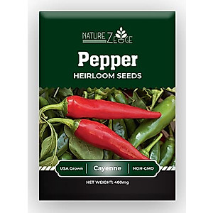 Hot Pepper Seeds for Planting, Cayenne, Hungarian Yellow, Jalapeno, Serrano, Habanero Orange, Heirloom Pepper Seeds Variety Pack, NonGMO