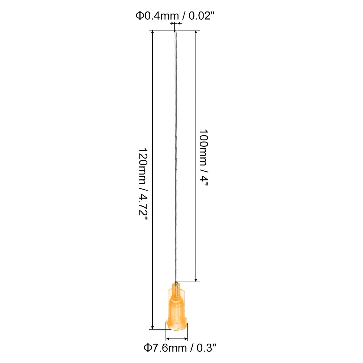 uxcell 20 Pcs 25G Plastic Dispensing Needles with Luer Lock, 4" Steel Needle Tube PP Heat-Resistant Plastic Blunt Tip for Liquid Glue Gun, Orange