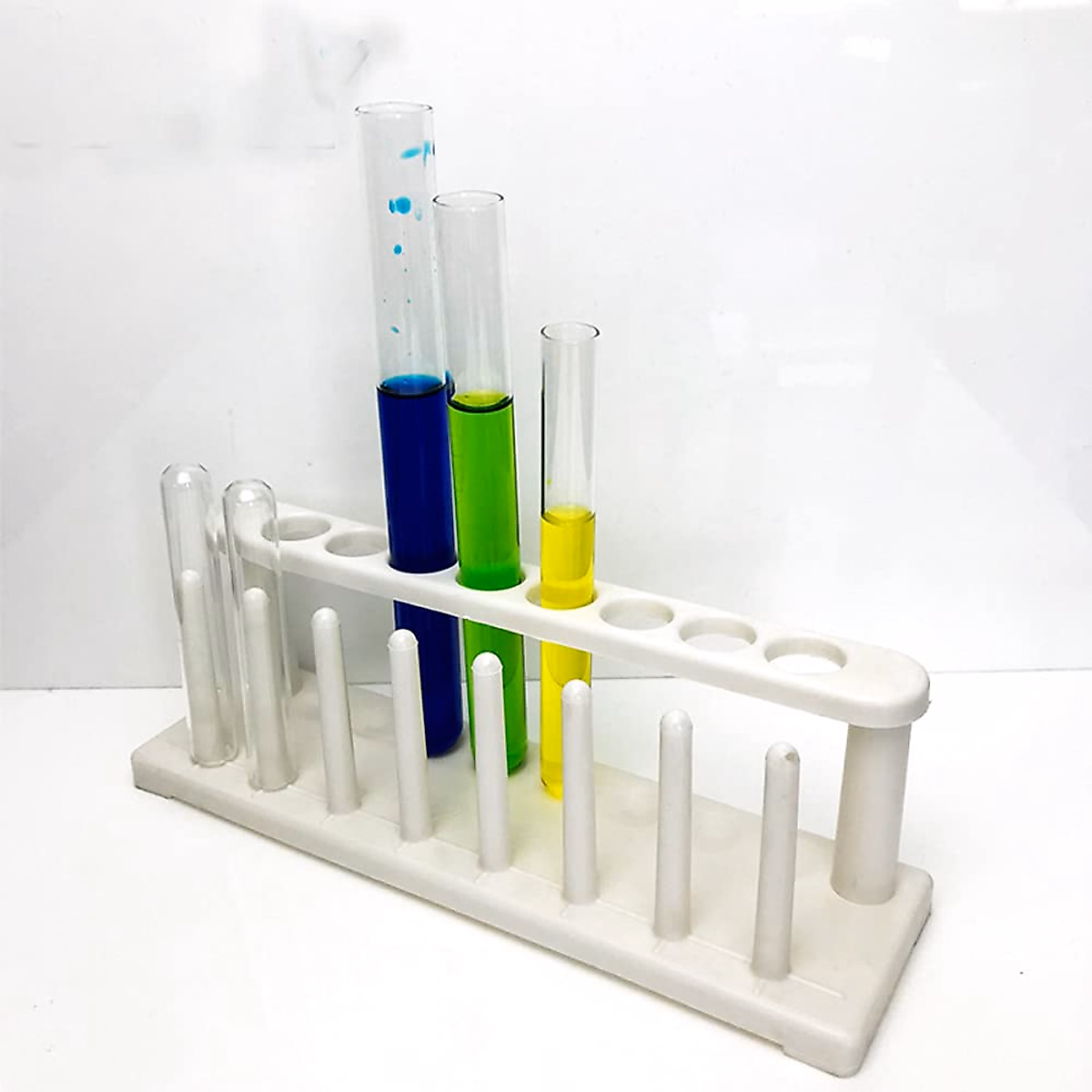A Pack of Plastic 8-Well Test Tube Rack Scientific Lab Tube School Laboratory Supplies Experiment Tool Accessories