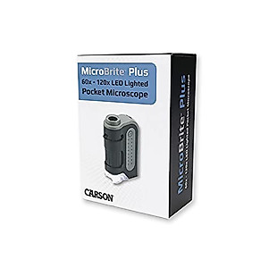 Carson MicroBrite Plus 60x-120x LED Lighted Pocket Microscope (MM-300)