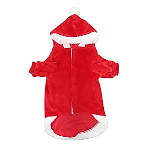 Ornaous Cute Dog Cat Christmas Hoodie, Pet Teddy Bear Cosplay Costume, Puppy Fleece Outfits Warm Clothes（XL Size）