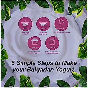 TEMPEHSTATION Bulgarian Starter Culture|This Pack of 2 Makes it Easy to Produce Large batches of Delicious bulgurian Yogurt(pack of 2 - total 4 sachets)