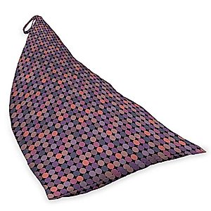 Ambesonne Abstract Lounger Chair Bag, Mosaic Retro Inspired Polka Dots Pattern Pastel Circles with Geometric Design, High Capacity Storage with Handle Container, Lounger Size, Multicolor