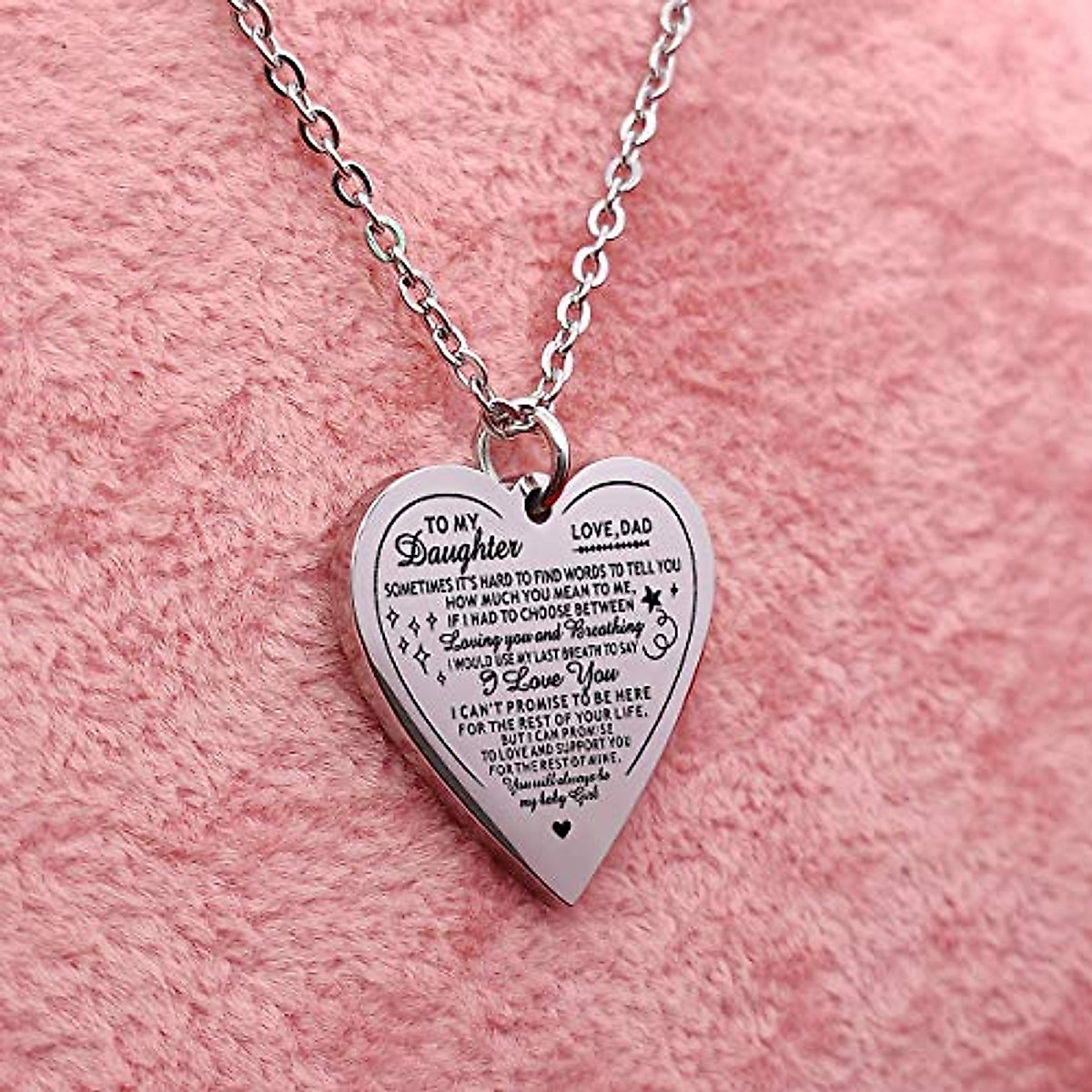 VIMIEW Father to Daughter Necklace Inspirational Mother's Day Gifts Love from Dad Heart necklace - Some times it's hard to find words to tell you how much you mean to me.