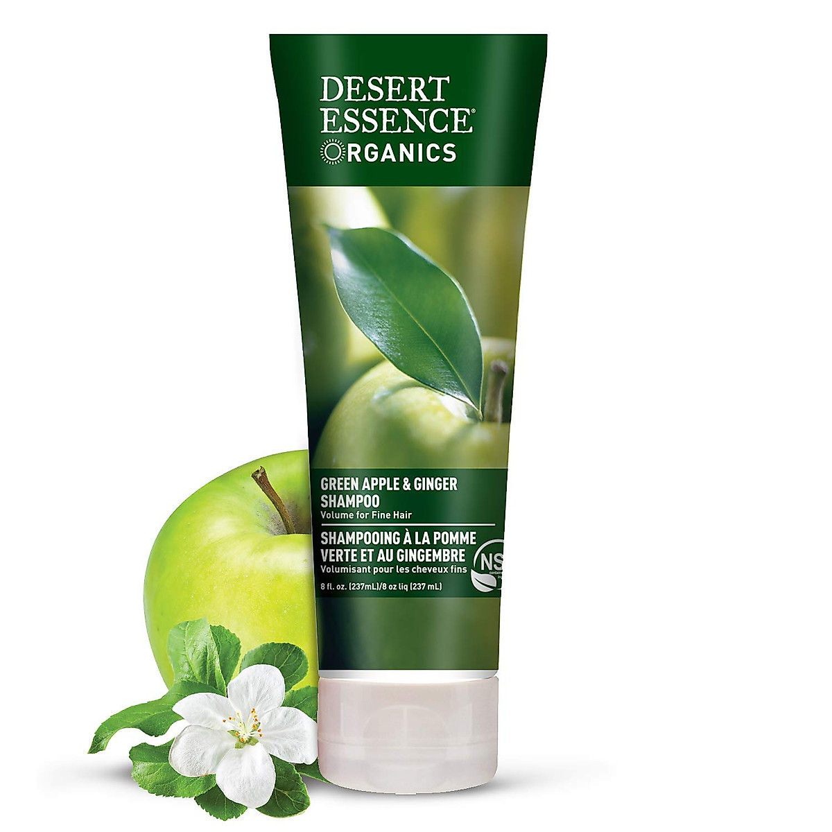 Desert Essence Green Apple & Ginger Shampoo & Conditioner Bundle - 8 Fl Ounce - Volume For Fine Hair - Natural - Deep Moisturizing - Antioxidants - Maca Root - Softer & Shinier - Smooth & Silky