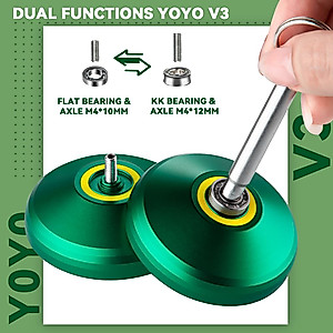 MAGICYOYO V3 Responsive Yoyo Pack of 2, Professional Dual Purpose Yoyo for Beginner, Metal Allloy Yoyo with KK Bearings + Removal Bearing Tool + Axle + 2 Bags + 12 Yoyo Strings