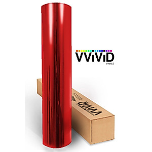 VViViD Transparent Colorful Vinyl Window Tinting Sheets (1.49ft x 5ft, Red)