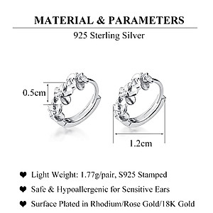 SLUYNZ 925 Sterling Silver Plumeria Flowers Hoop Earrings for Women Teen Girls Small Hoop Earrings Pretty Flowers Huggie (A-Silver)