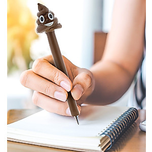 Planet Pens Poop Face Novelty Pen - Cute & Unique Kids & Adults Office Supplies Ballpoint Pen Colorful Emotion Writing Pen Instrument For School & Office