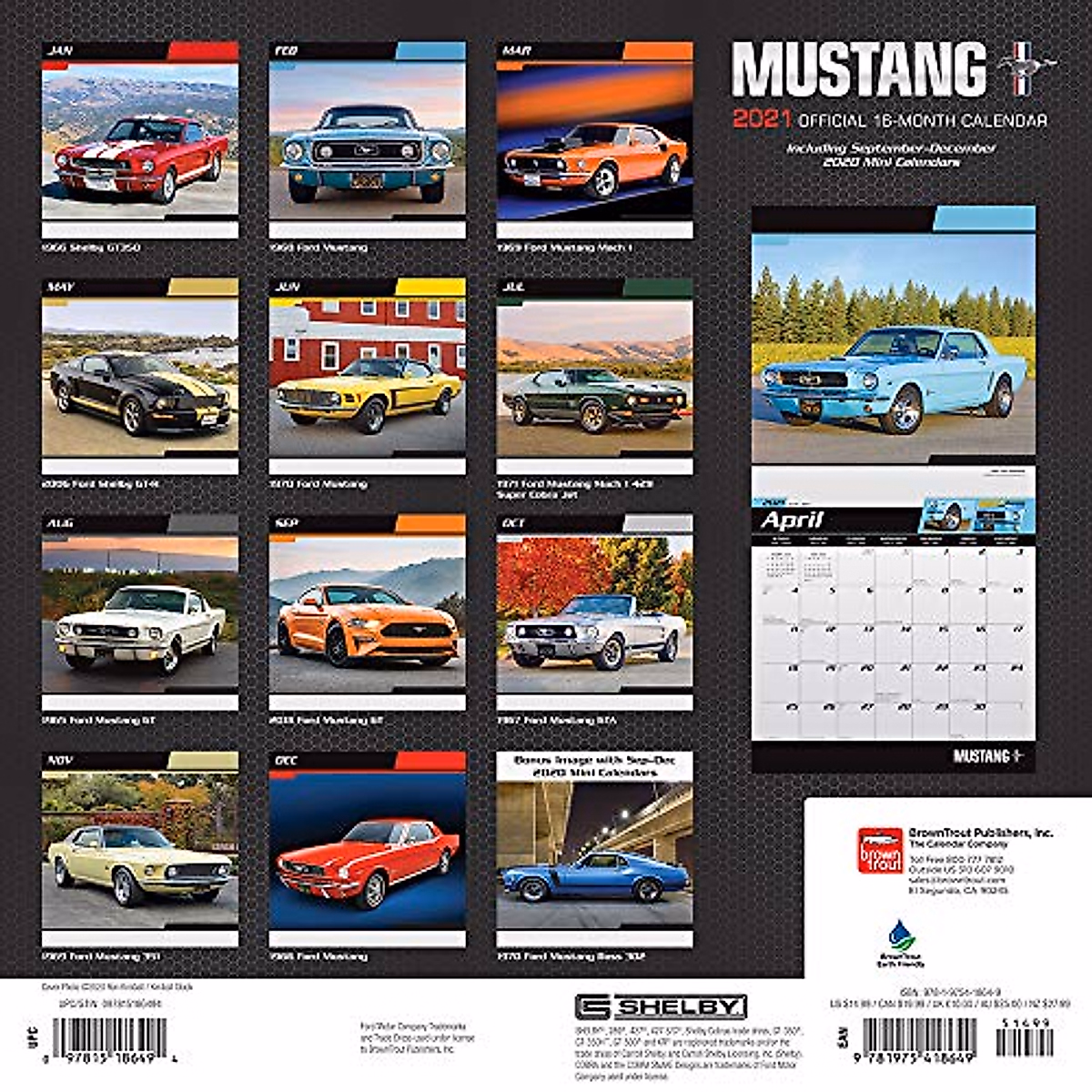 Mustang 2021 Calendar: Foil Stamped Cover