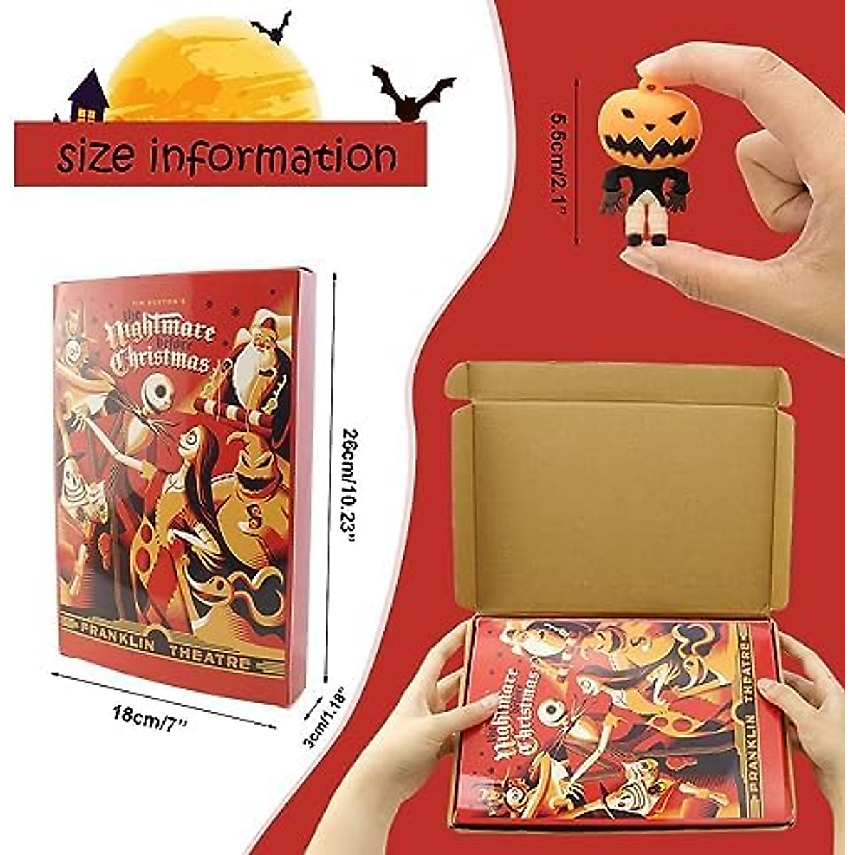 2023 New Halloween Christmas Scary Doll Advent Calendar 2023 Kids - 24 Day Halloween Countdown Calendar, Pre-Christmas Doll Nightmare Advent Calendar Gift (A+halloween)